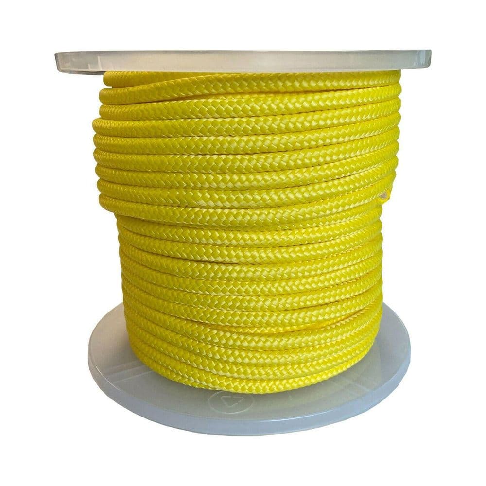 65 metres 10mm YELLOW KERNMANTLE BRAIDED POLYPROPYLENE ROPE marine ...