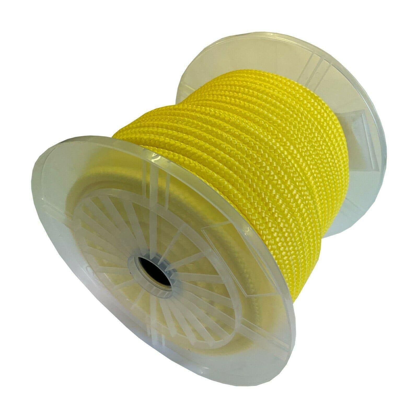 65 metres 10mm YELLOW KERNMANTLE BRAIDED POLYPROPYLENE ROPE marine ...