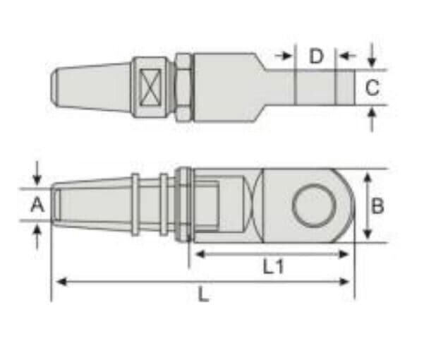 6mm STAINLESS STEEL SWAGELESS EYE TERMINAL marine wire rope rigging ...