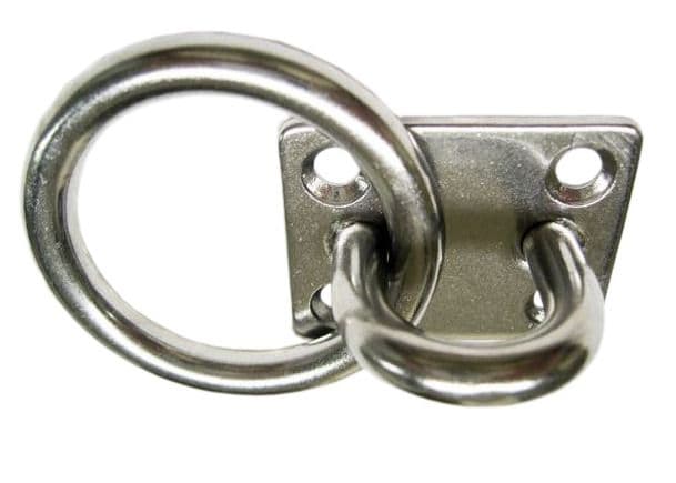 6mm x 40mm STAINLESS STEEL MARINE EYEPLATE with RING boat yacht deck ...