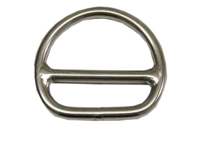6MM x 50MM Stainless Steel Double Bar Dee Ring - Marine Webbing Rigging