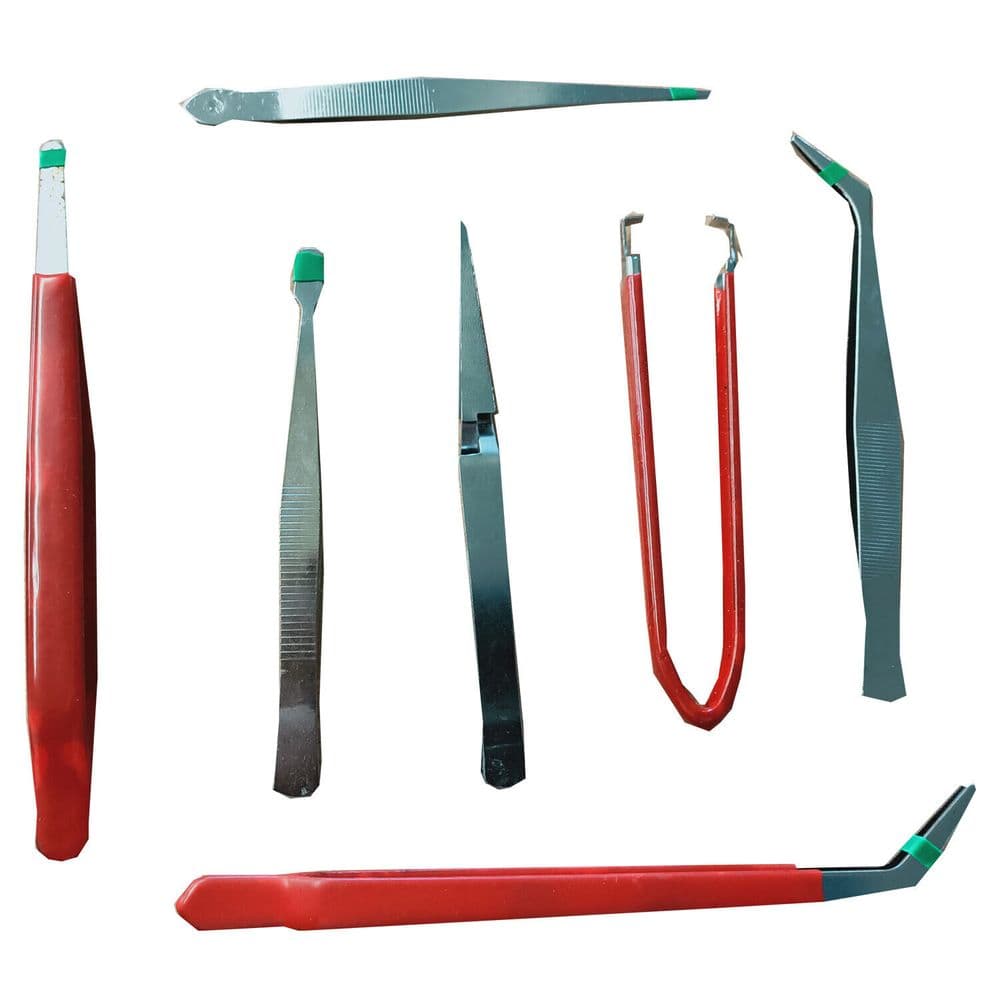 7 piece TWEEZER MANICURE SET eyebrow plucker pedicure travel tools kit