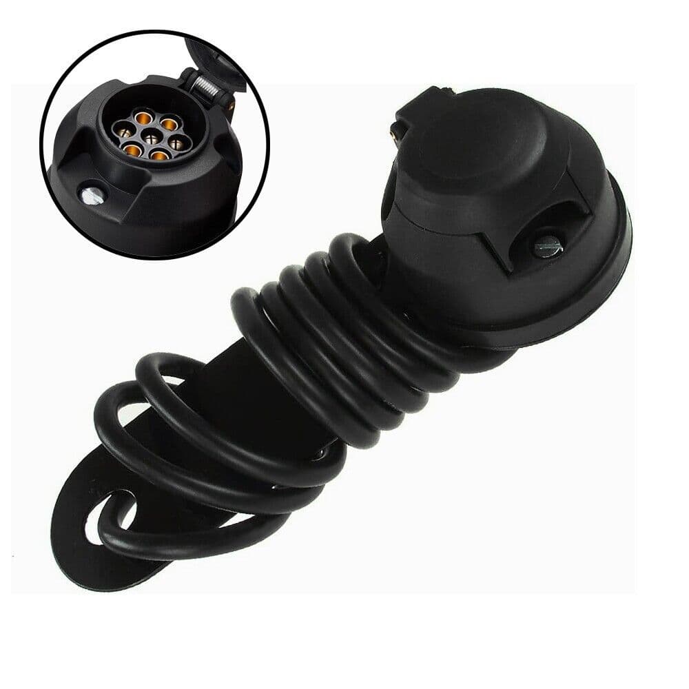 7 Pin Towbar Socket With Metal Mounting Plate Pre Wired 2m Wire Caravan ...
