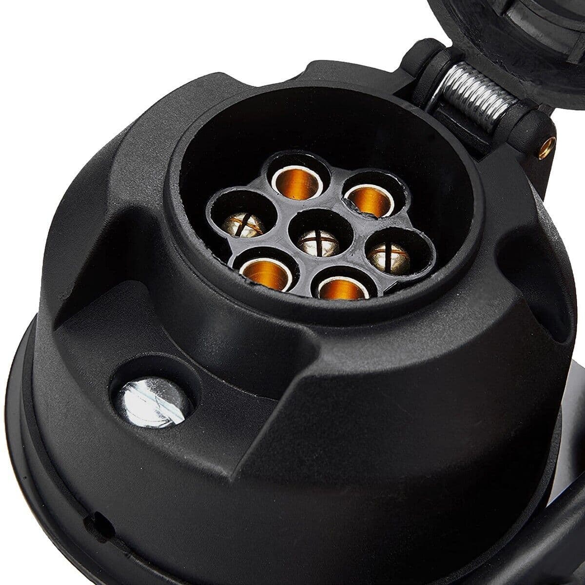 7 Pin Towbar Socket With Metal Mounting Plate Pre Wired 2m Wire Caravan ...