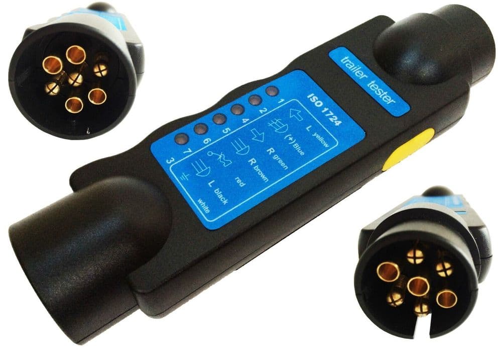 7 Pin Trailer Tester Lights 12v LED Car Towing Wiring Check Plug & Socket