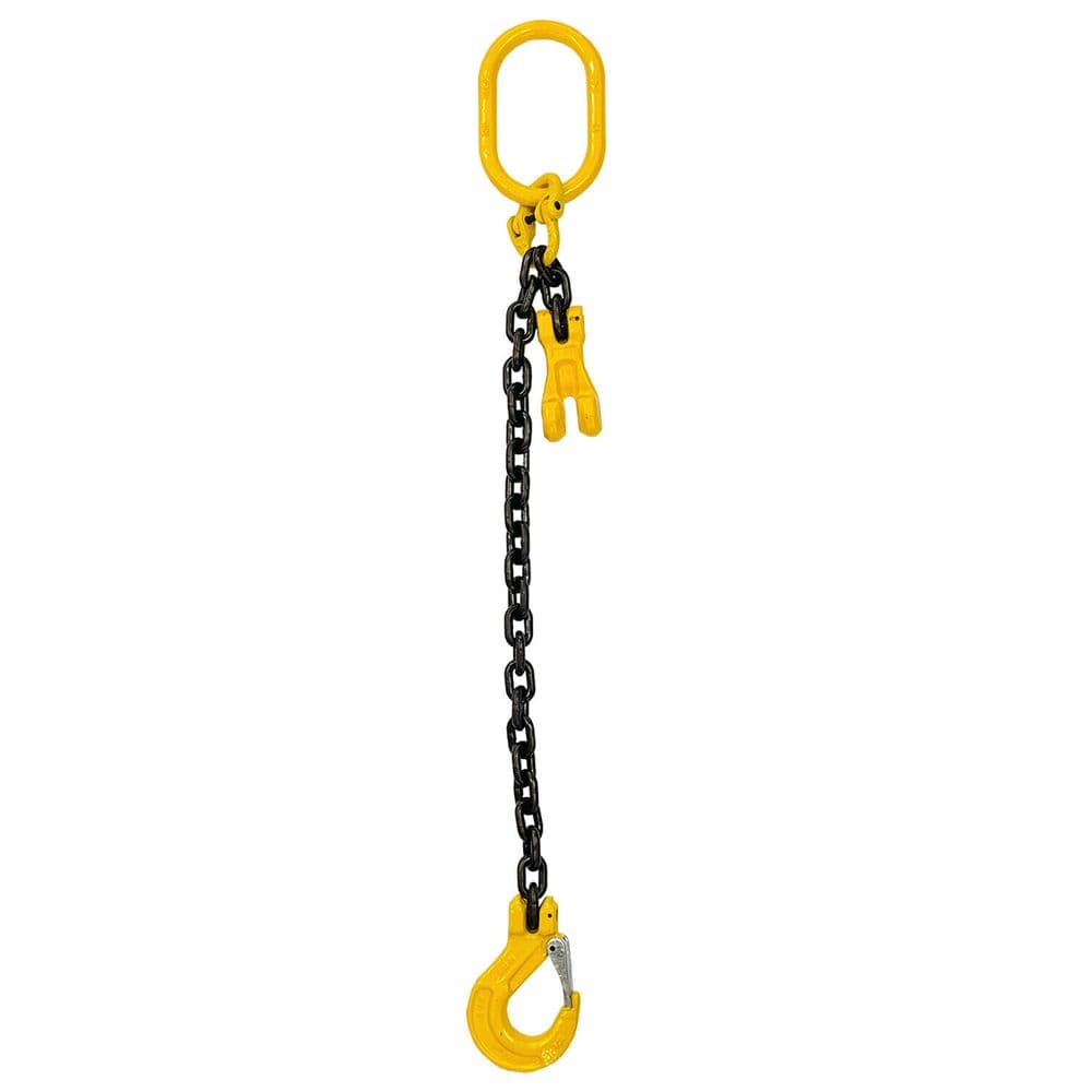 7mm 1 5T SINGLE LEG LIFTING CHAIN SLING HOOK SHORTENING CLUTCH1/2/3/4/5/6m