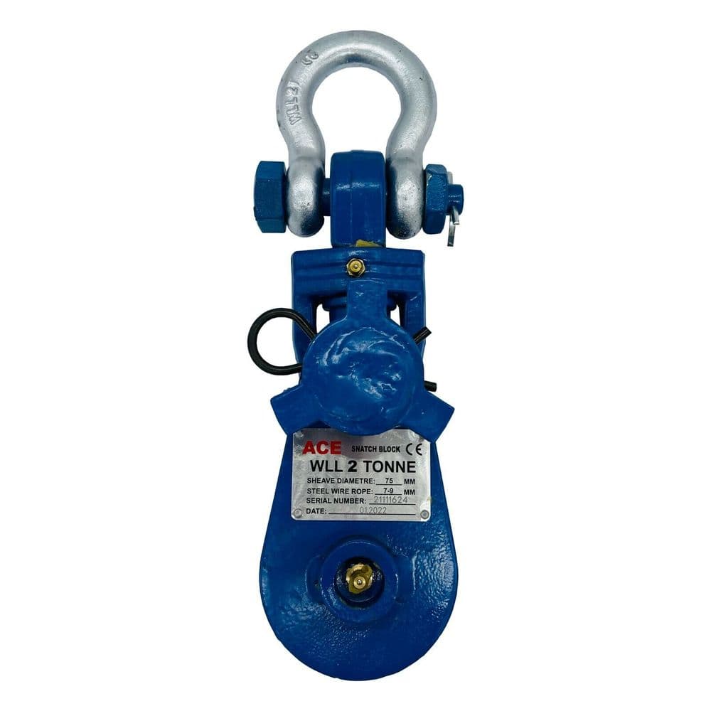 8 Tonne Lightweight Snatch Block Swivel Shackle 4x4 Recovery winching ...