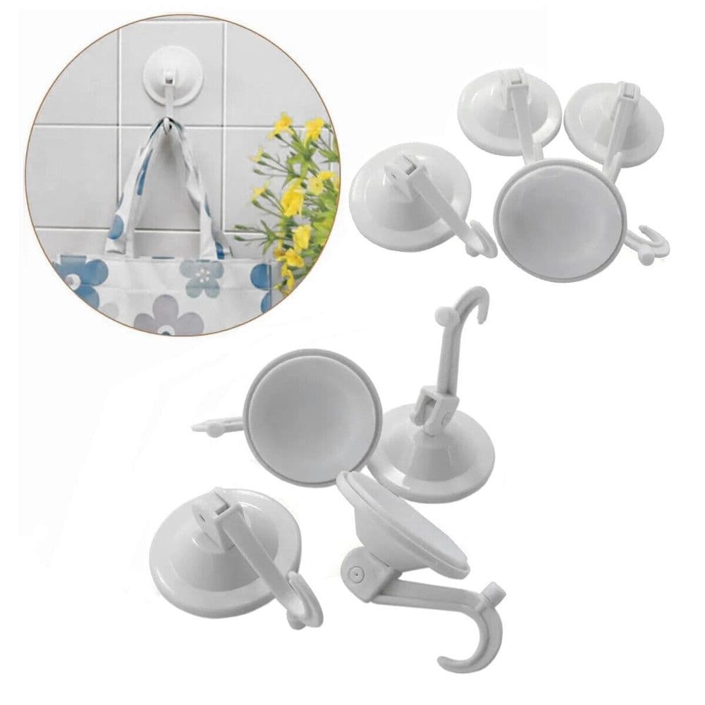 8 x Lever Suction Cup Hooks Extra Large 77mm Heavy Duty Hanger Kitchen ...