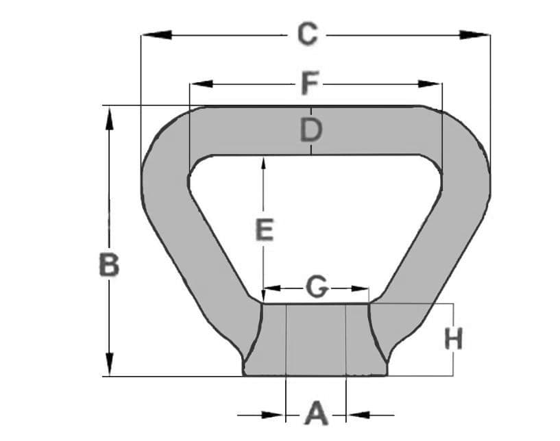 8mm STAINLESS STEEL MARINE RECTANGULAR LIFTING EYENUT boat yacht deck chain