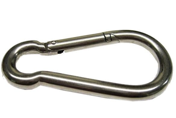 8mm x 80mm STAINLESS STEEL MARINE CARBINE HOOK boat yacht chain rope deck