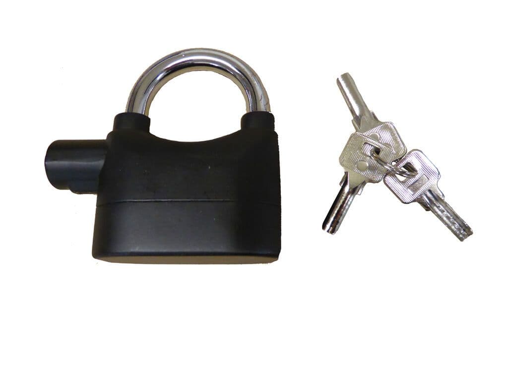 ALARMED PADLOCK SIREN bike shed security lock gate motorbike