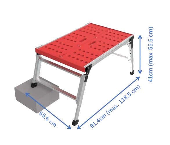 ALUMINIUM STAIRCASE NON SLIP WORK PLATFORM LADDER STEP HEIGHT ...