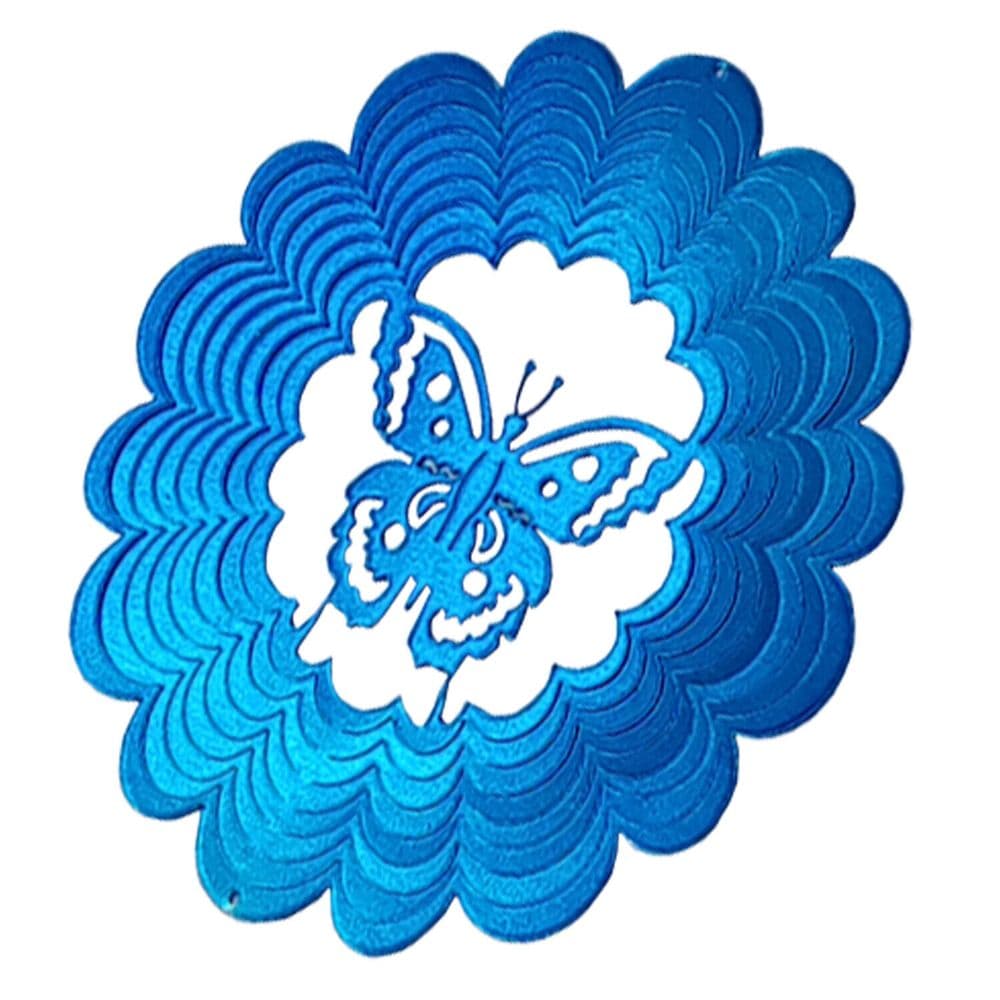 BLUE BUTTERFLY WIND SPINNER 305mm 12" W1204 garden twister spinners
