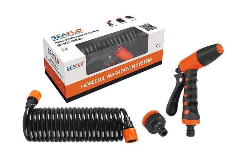 BOAT HOSE COIL WASH DOWN KIT SPRAY GUN water cleaning car caravan motorhome