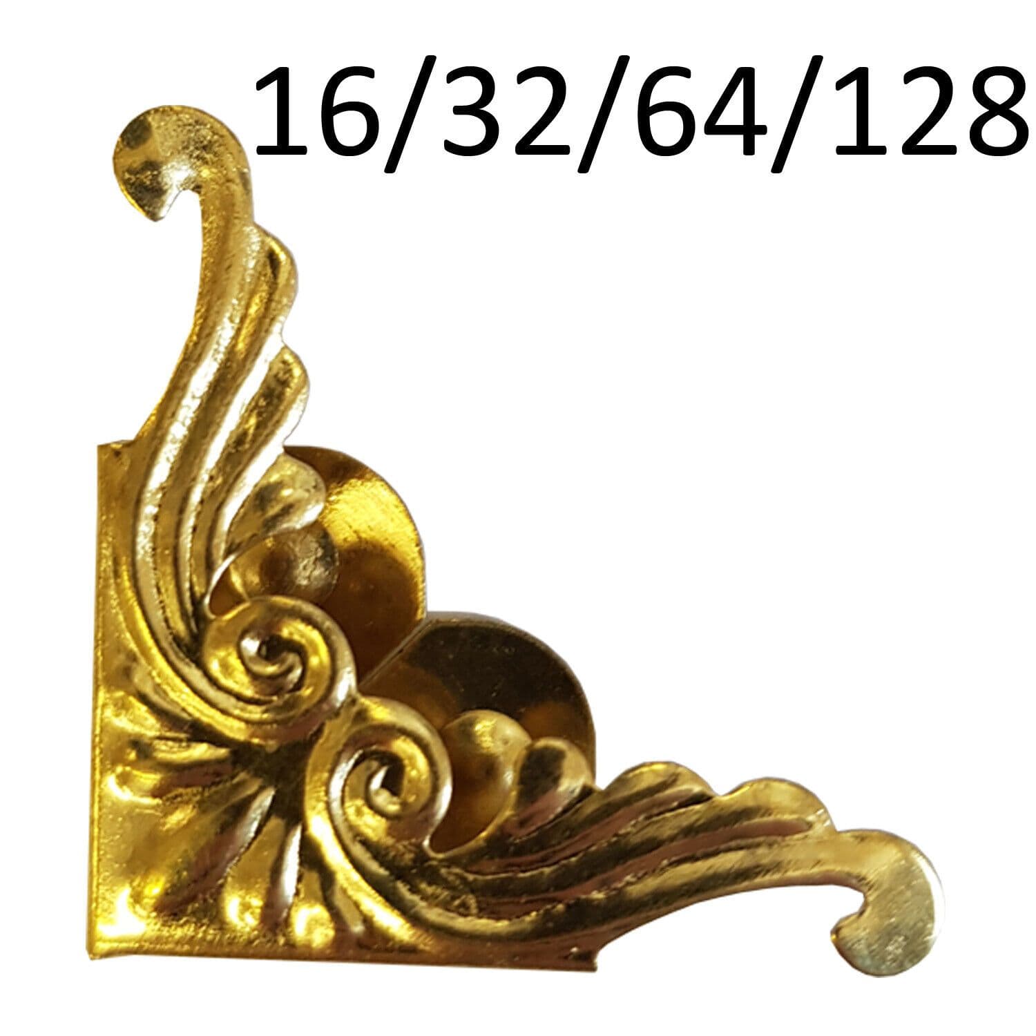 BRASS PICTURE FRAME CORNER PROTECTOR BRACKETS reinforced mounting M6-018