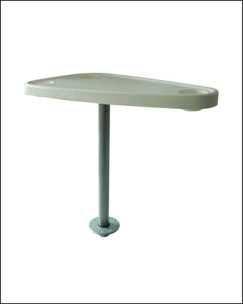 CARAVAN / MOTORHOME TABLE with LEG PEDESTAL KIT - IVORY 812mm x 457mm ...