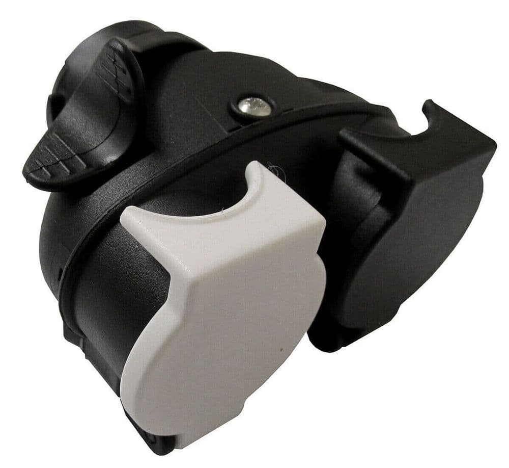 CARAVAN SHORT TOWING TWIN SOCKET ADAPTOR 13 pin EURO to 7 pin 12n 12s ...