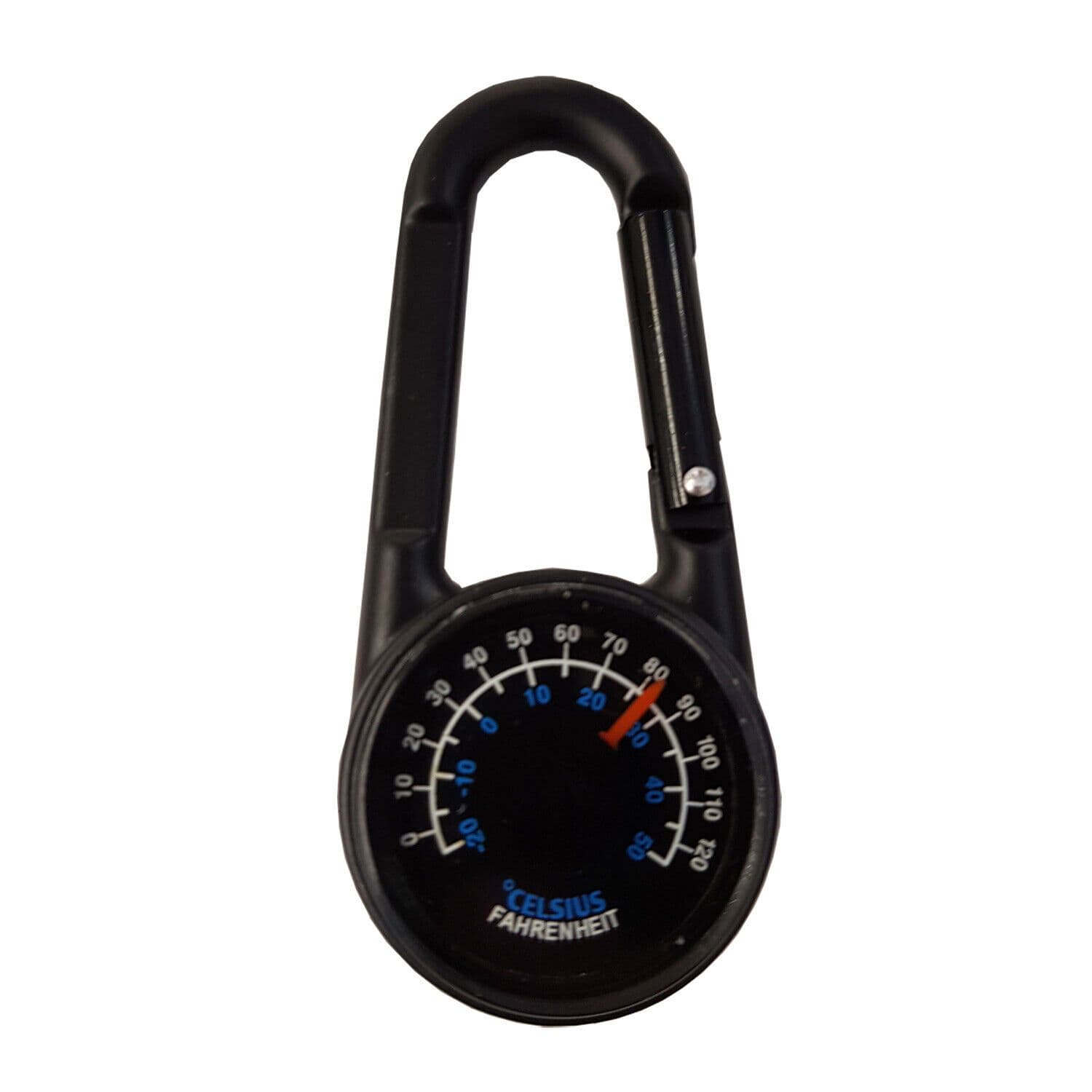 CARBINE HOOK with COMPASS and TEMPERATURE camping hiking caravan travel ...