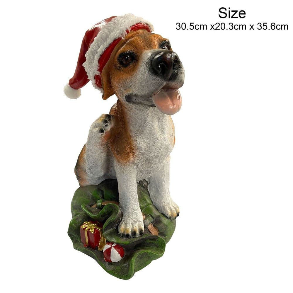 Christmas Large Festive Beagle Dog Ornament Figure NF36574-1B Xmas