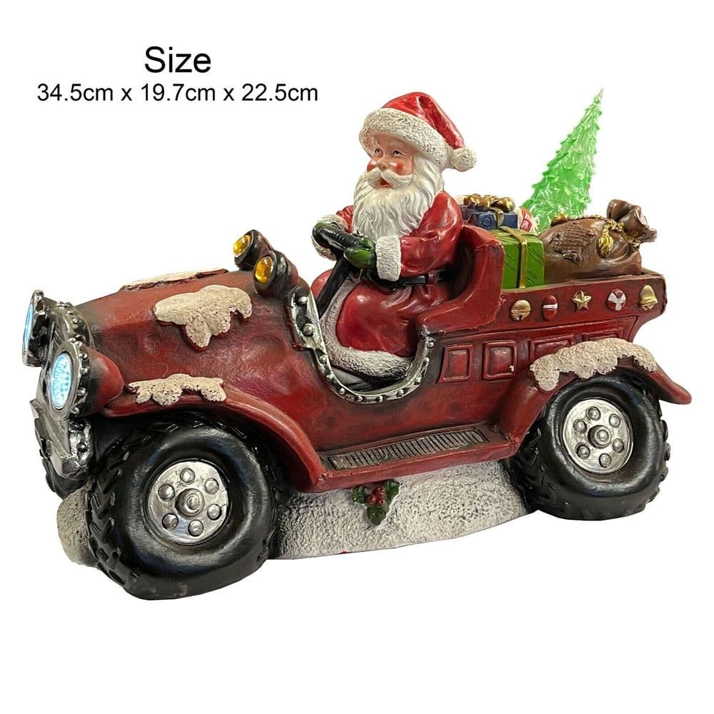 Christmas Very Large Santa Claus Driving Light Up Festive Car NF36207 Xmas