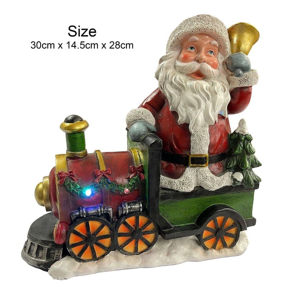 Christmas Very Large Santa Claus Riding Light Up Christmas Train ...