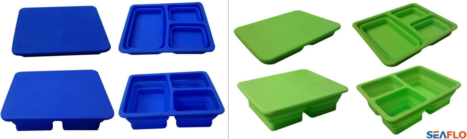 COLLAPSIBLE 3 compartment LUNCH BOX FOOD STORAGE CONTAINER wacky yet ...