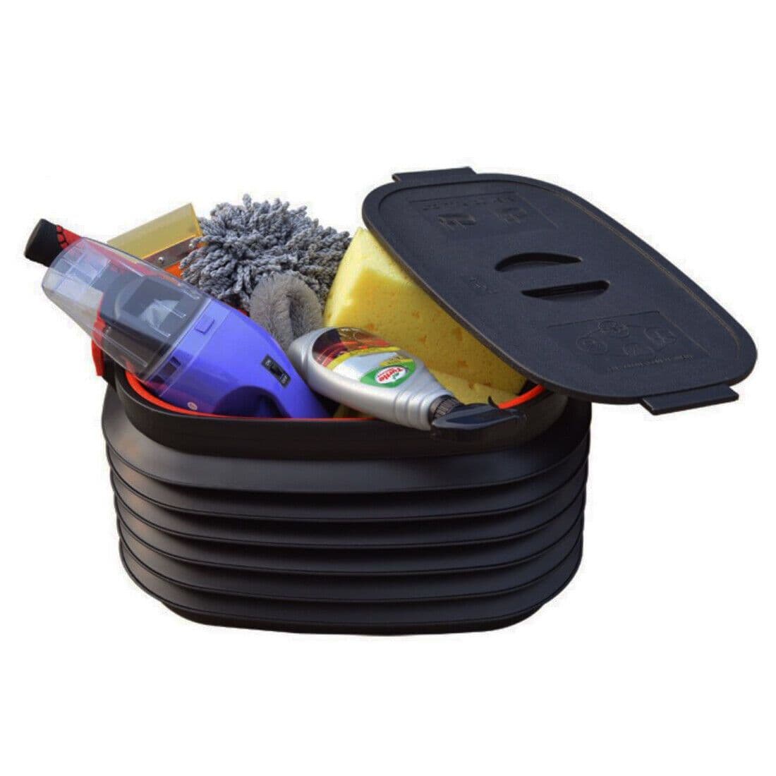 COLLAPSIBLE CAR BOOT ORGANISER LID folding shopping storage tidy van ...