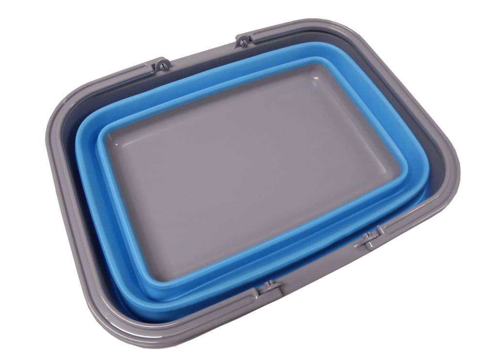 COLLAPSIBLE FOLDING BASKET with HANDLES caravan bowl motorhome camping boat