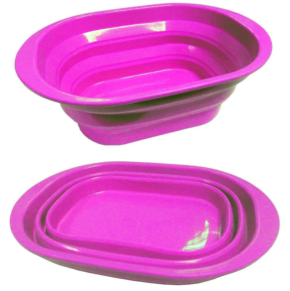 COLLAPSIBLE SILICONE FOLDING WASHING BOWL BASIN caravan camping ...