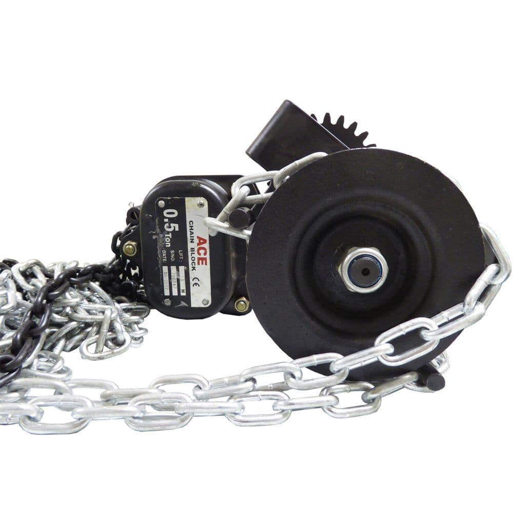 Combination Chain Block & Geared Trolley 1 Ton 1000kg 6m Girder Beam ...