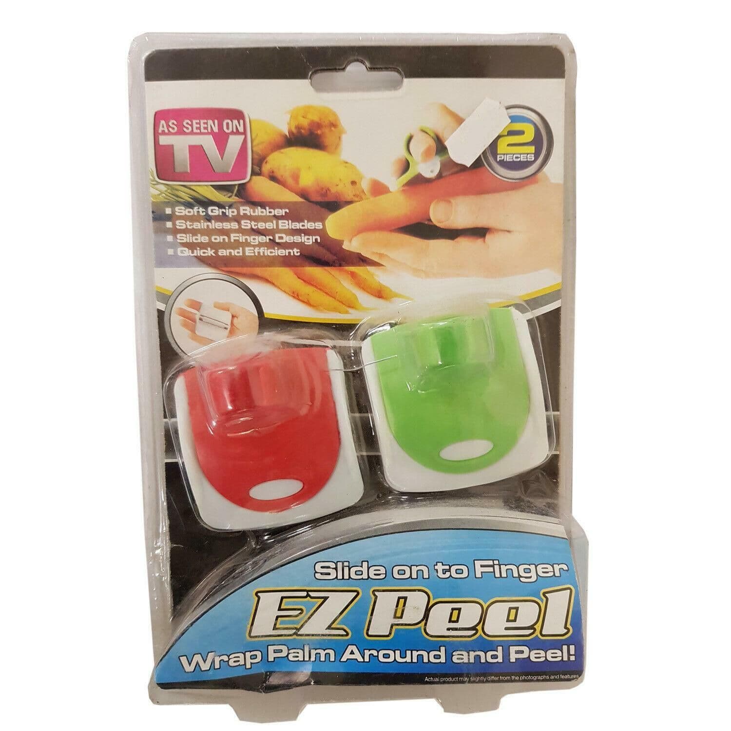 EZ EASY PEEL SLIDE ON FINGER FRUIT and VEGETABLE PEELER kitchen 2 in ...