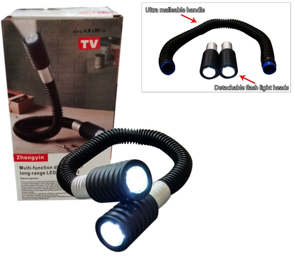 FLEXIBLE SNAKE DOUBLE HEADED WORK CAMPING INSPECTION LIGHT CAMPING LAMP