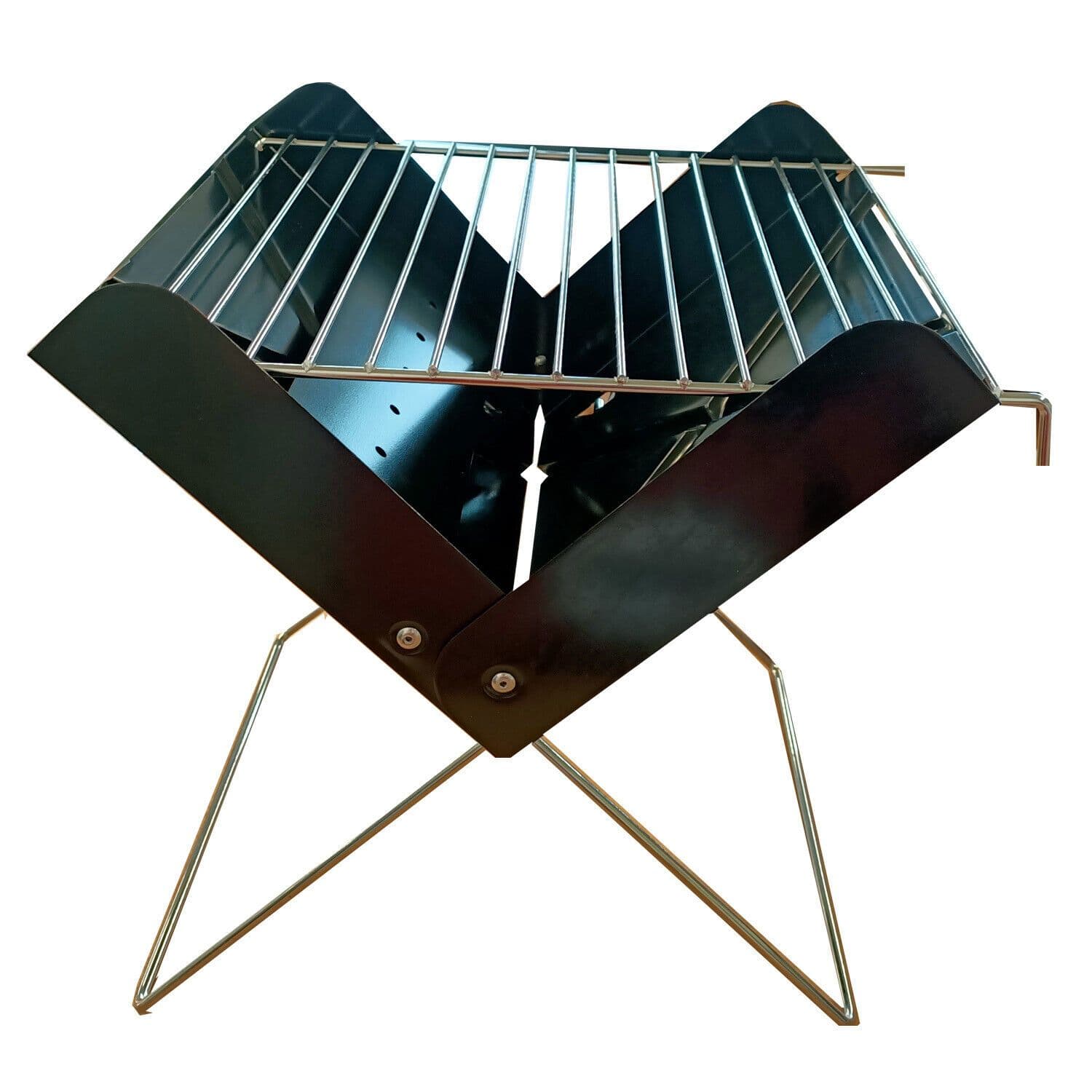 FOLDING BBQ BARBECUE CHARCOAL GRILL camping garden caravan motorhome picnic