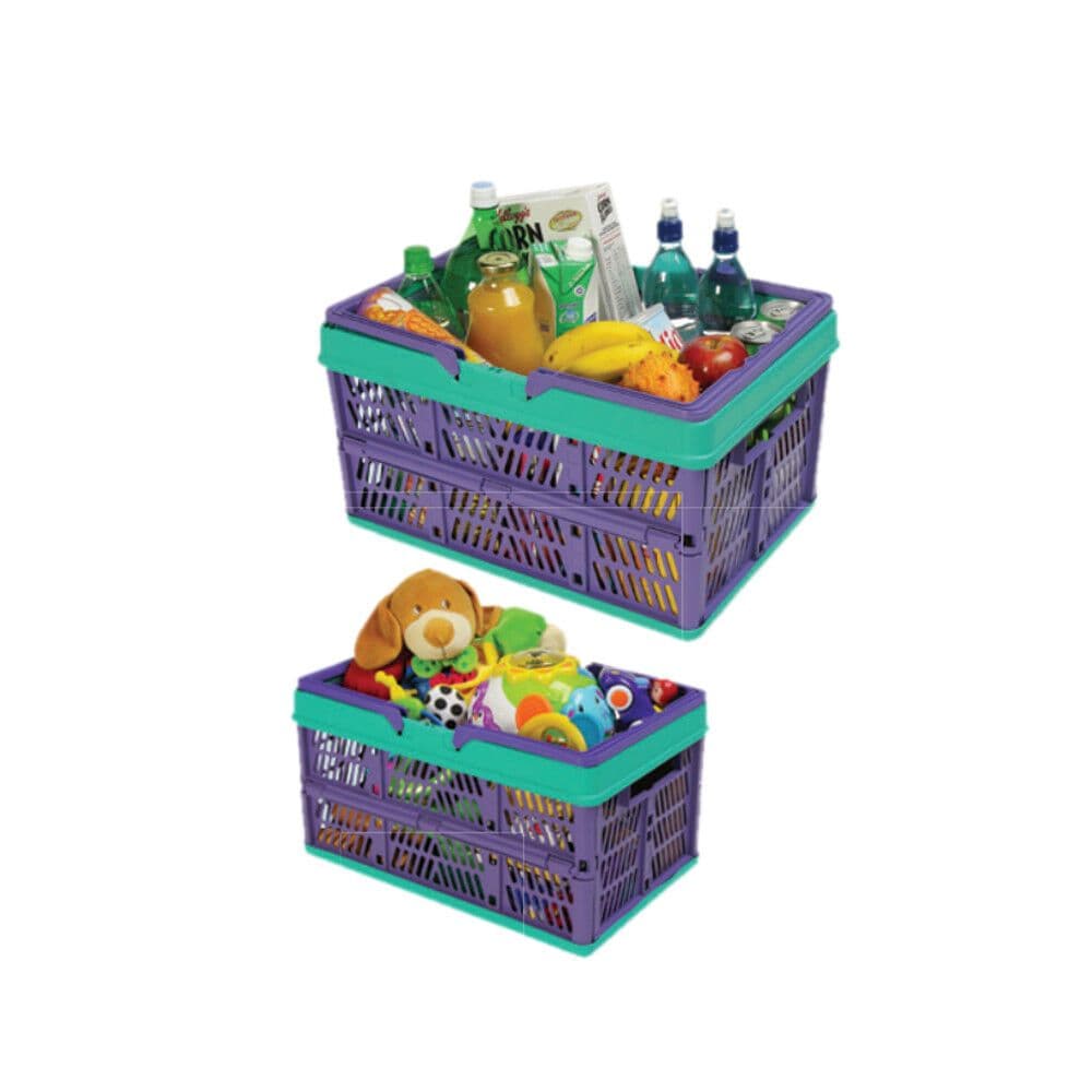 FOLDING COLLAPSIBLE BASKET STORAGE CRATE PLASTIC SHOPPING caravan motorhome