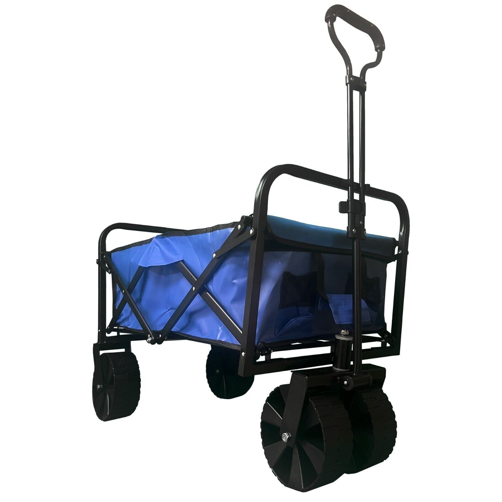 Folding Pull Along Wagon Cart Trolley Beach Camping Garden All Terrain ...