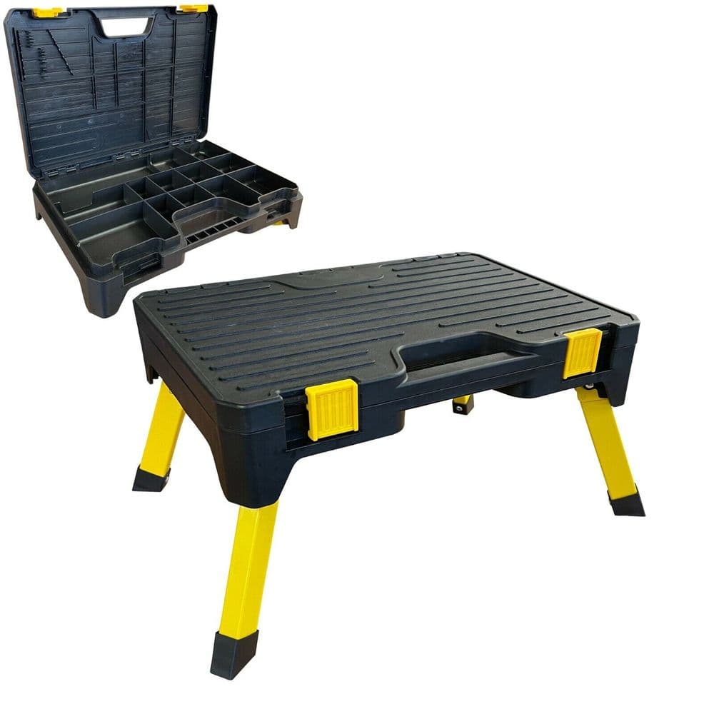 Folding single step with integral tool box caravan diy motorhome ...