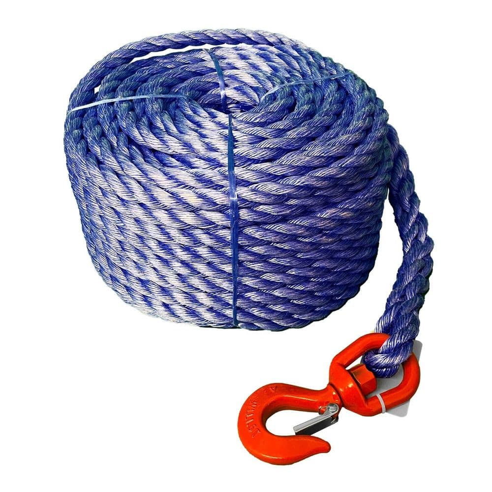 Gin Wheel Rope 18mm Polypropylene fitted with Swivel Safety Hook x 50 ...
