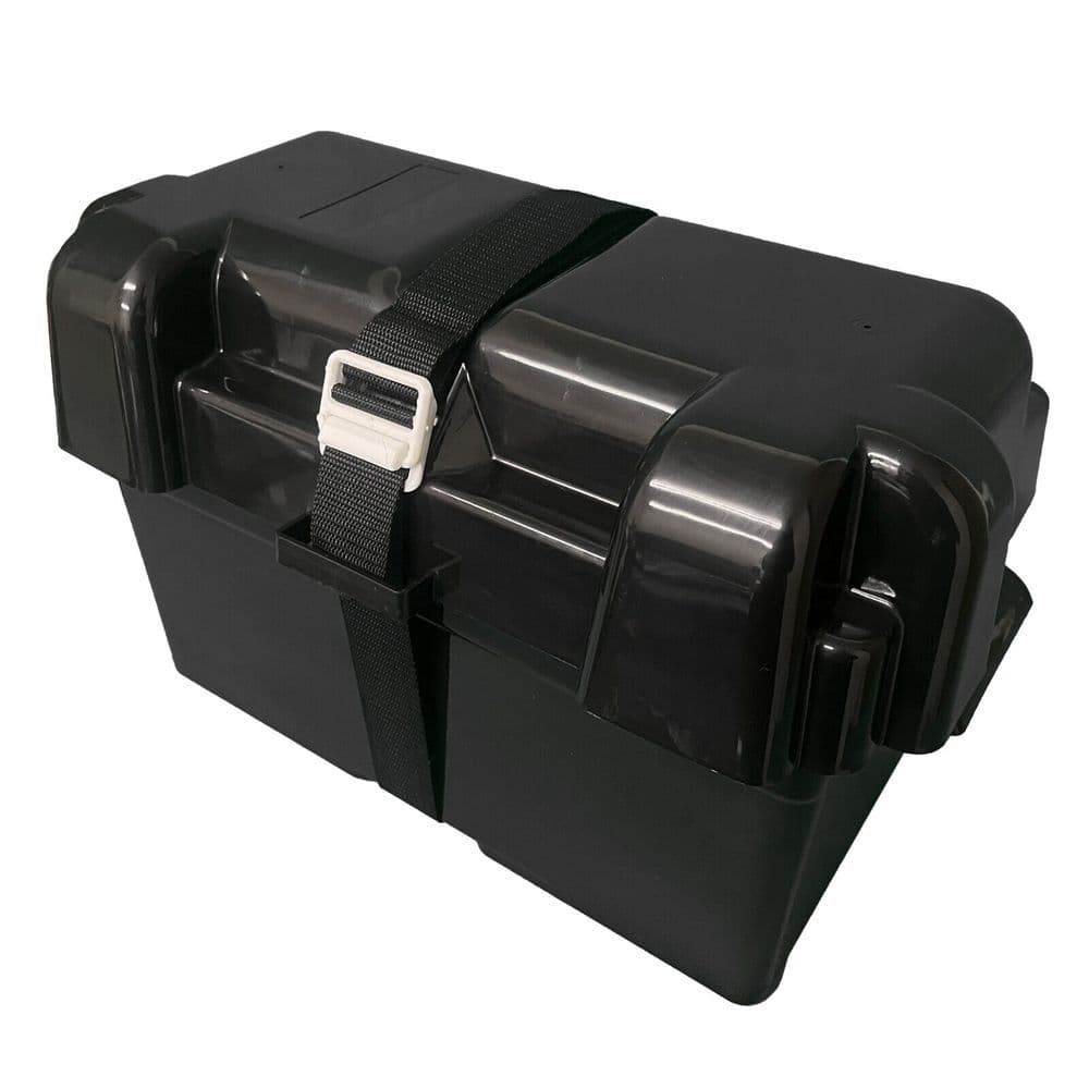 Leisure Battery Box Large with Strap & Divider 110amp Caravan Boat ...