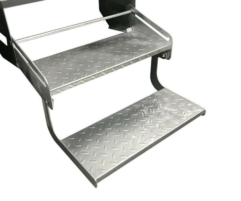 MANUAL DOUBLE PULL OUT DROP DOWN FOLDING STEP motorhome RV campervan ...