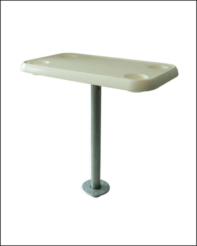 MARINE BOAT TABLE with LEG PEDESTAL KIT - IVORY 699mm x 406mm yacht ...