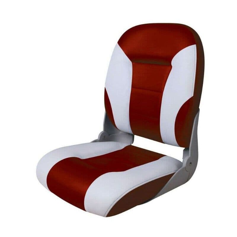 MARINE HIGH BACK BOAT SEAT - WHITE/RED 75131WR yacht fishing speedboat rib