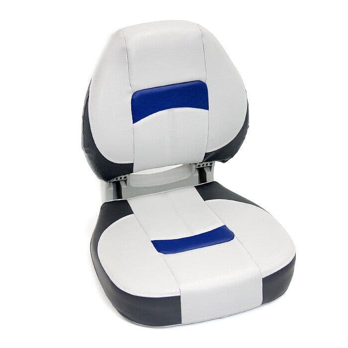MARINE PRO FOLDING BOAT SEAT - GREY/CHARCOAL/BLUE 75195GCB yacht ...
