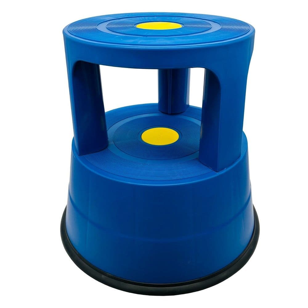Mobile rolling safety kick step platform stool with wheels shop office ...