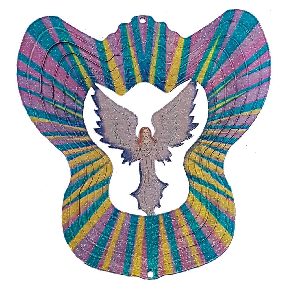 MULTI COLOURED ANGEL WIND SPINNER 165mm 6 1/2" W2203 garden twister spiral