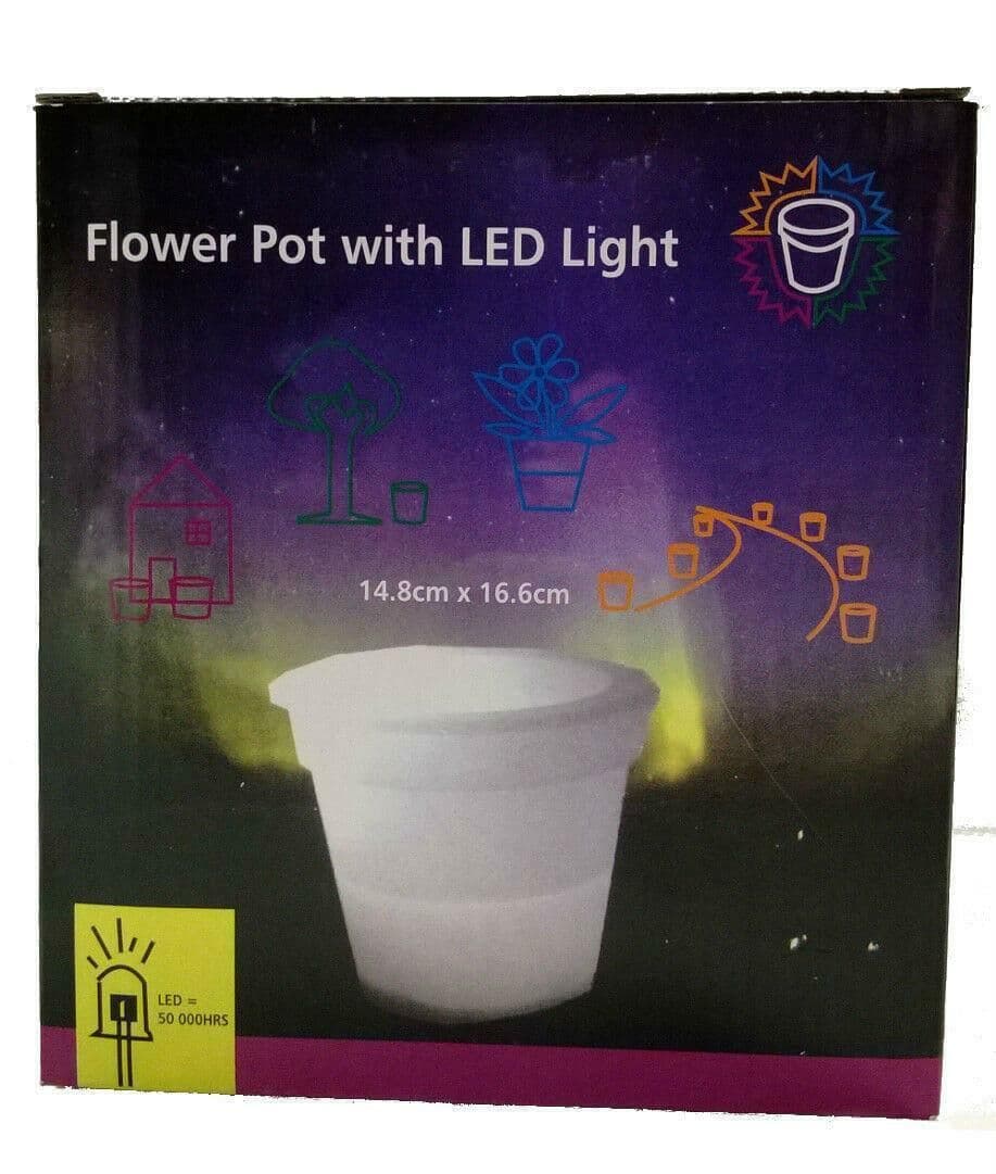 NEW COLOUR CHANGING LED BATTERY POWERED PLANT FLOWER POT LOADS OF PICTURES