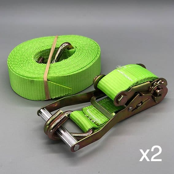 Pack of 2 Ratchet Strap Cargo Tie Down 5000kgs 50mm Lashing Trailer HGV ...