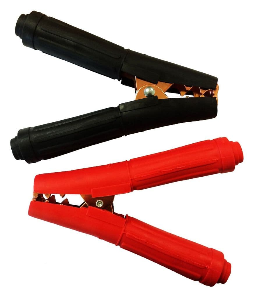 PAIR of 600 AMP JUMP LEAD FULLY INSULATED CROCODILE CLIPS booster cable ...