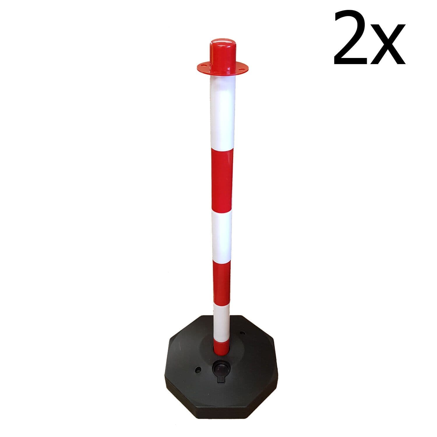 PLASTIC SAFETY BARRIER SECURITY FENCE POSTS TELESCOPIC POLES x 2 metres