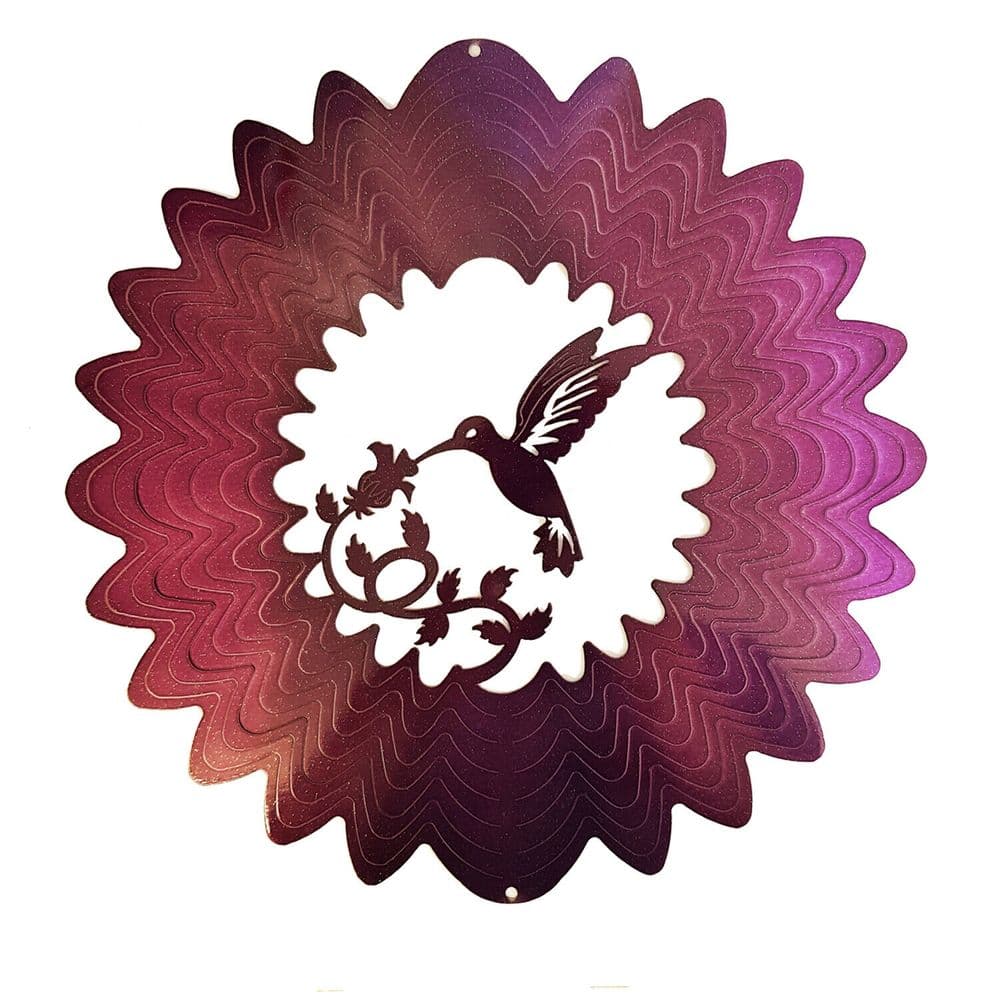 PURPLE HUMMINGBIRD WIND SPINNER 305mm 12" W1201 garden twister spinners