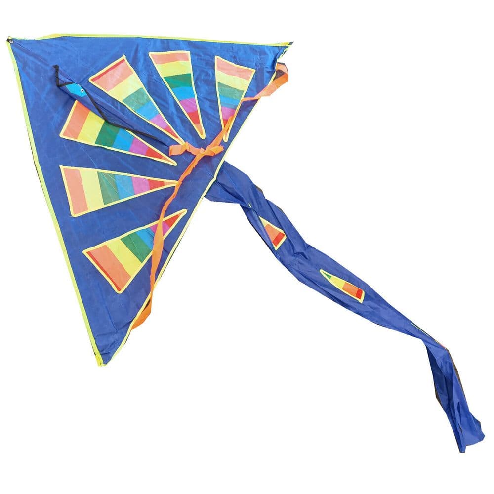 RAINBOW WIDE WINGSPAN KITE with LINE and HANDLE childrens kids flying toy